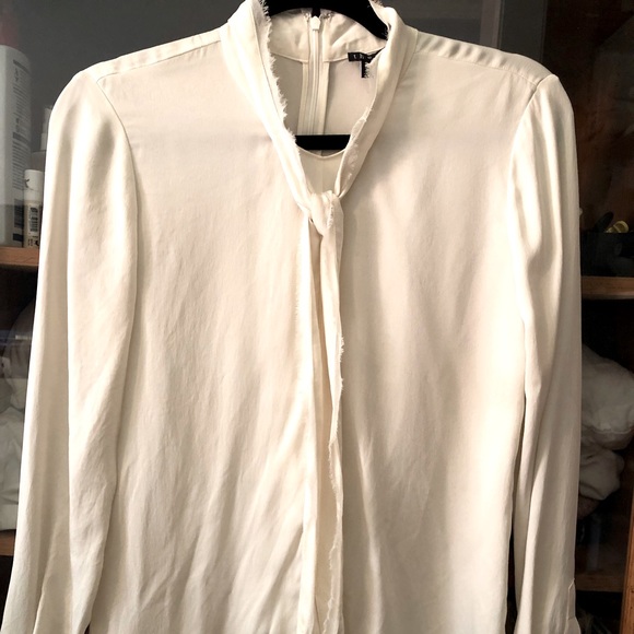 Theory | Tops | Theory Raashida Cream Silk Blouse S | Poshmark